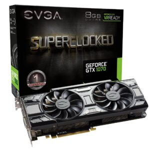 evga geforce gtx 1070 sc gaming acx 3.0 black edition, 8gb gddr5, led, dx12 osd support (pxoc) 08g-p4-5173-kr (renewed)