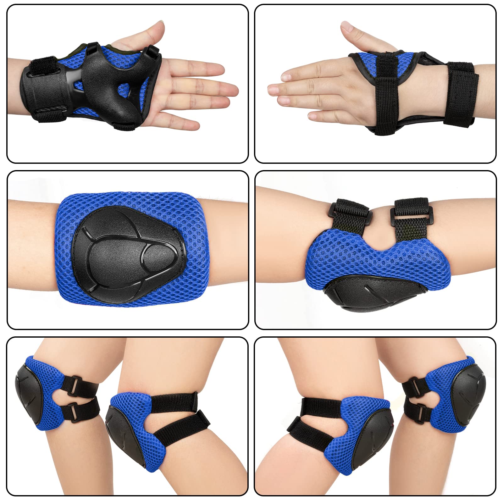 BOSONER Roller and Skating Pads for Kids: Knee Pads and Elbow Pads for Kids/Youth 3-15 - Girls/Boys Protection Gear