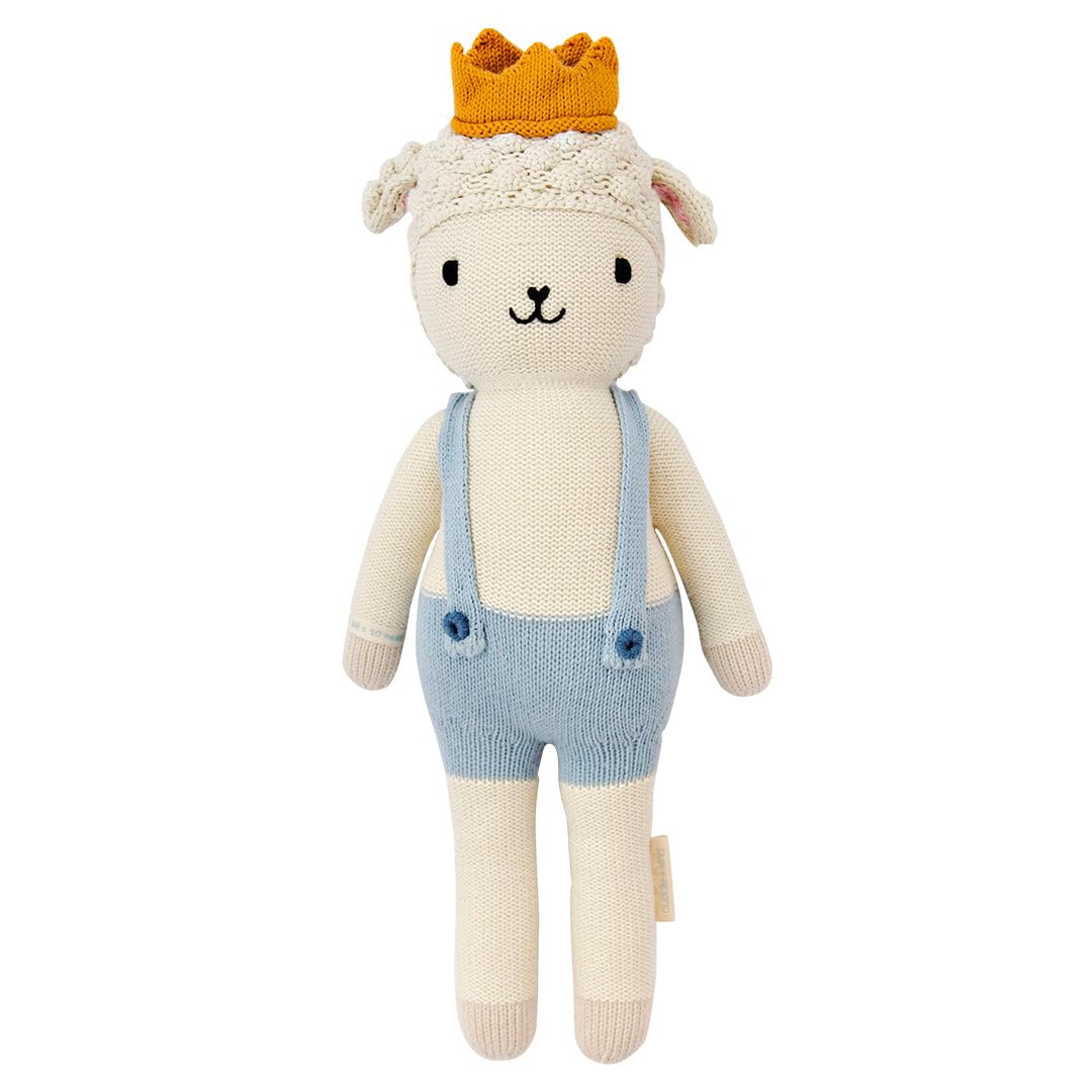 cuddle + kind Sebastian The Lamb Little 13" Hand-knit Doll – 1 Doll = 10 Meals, Fair Trade, Heirloom Quality, Handcrafted in Peru, 100% Cotton Yarn