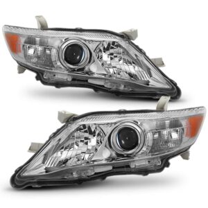 acanii - for replacement us built model 2010-2011 toyota camry projector headlights headlamps driver + passenger side