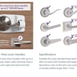 Little Chicks Baby Safety Lever Door Handle Lock - Firm & Strong Hold - Non-Adhesive - Suitable for Door Handles with 3 inches Diameter - 3 Pack - Model CK028