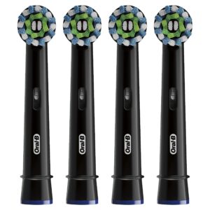 Oral-B CrossAction Electric Toothbrush Replacement Brush Head Refills, Black, 4 Count