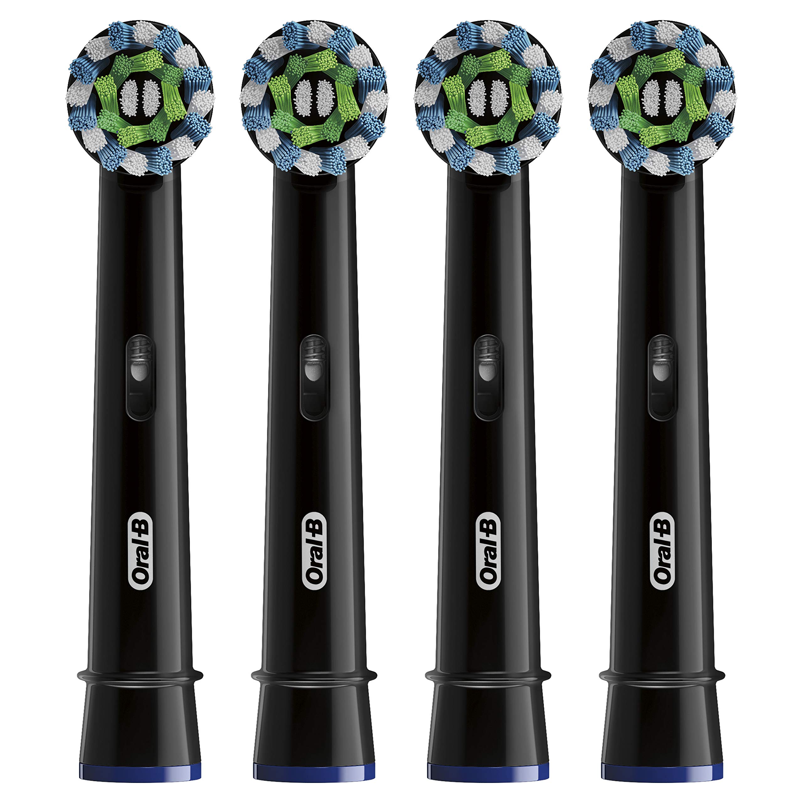 Oral-B CrossAction Electric Toothbrush Replacement Brush Head Refills, Black, 4 Count