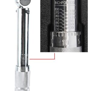 FreeTec 1/4" Drive Adjustable Click Torque Wrench 20-200 Inch-Pound