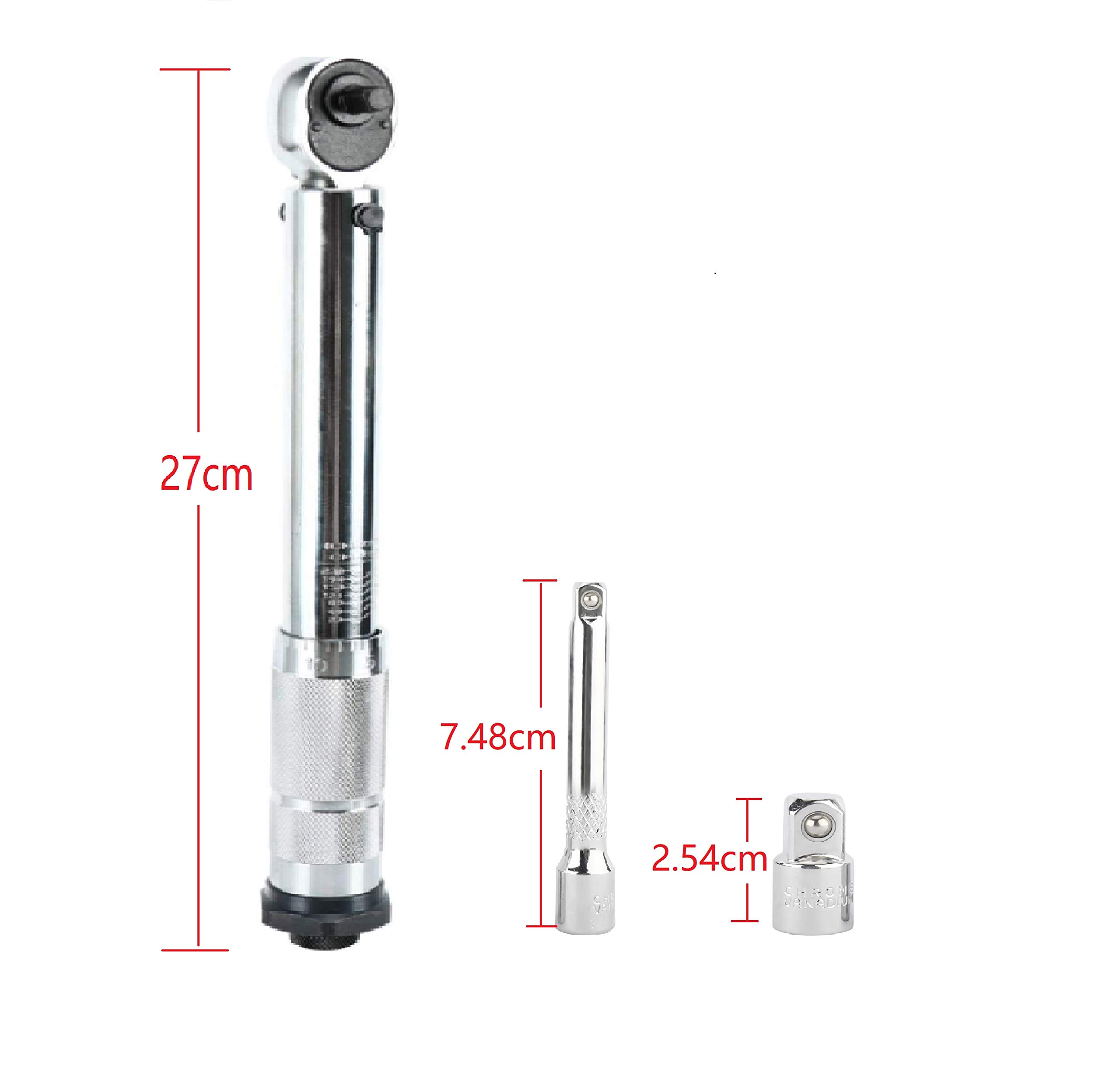 FreeTec 1/4" Drive Adjustable Click Torque Wrench 20-200 Inch-Pound