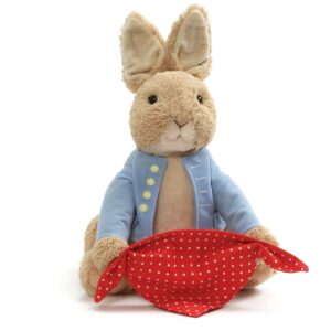 gund beatrix potter animated peek-a-boo peter rabbit sound and motion plush stuffed animal, 10"