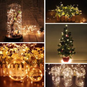 Twinkle Star 300 LED 99 FT Copper Wire String Lights Battery Operated 8 Modes with Remote, Waterproof Fairy String Lights for Indoor Outdoor Home Wedding Party Decoration, Warm White