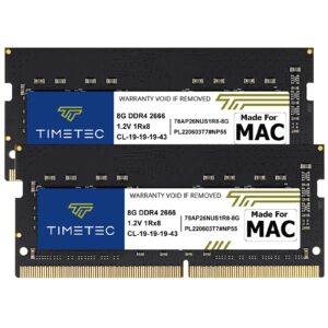 timetec 16gb kit(2x8gb) compatible for apple ddr4 2666mhz for mid 2020 imac (20,1/20,2) / mid 2019 imac (19,1) 27-inch w/retina 5k display, late 2018 mac mini (8,1) pc4-21333 / pc4-21300 mac ram