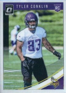 2018 donruss optic #130 tyler conklin rookie rc rookie minnesota vikings nfl football trading card