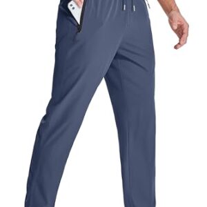 MAGCOMSEN Mens Pants Stretch Gym Pants Quick Dry Workout Athletic Pants Lightweight Sweatpants with Pockets Sweat Pants Men Adult Blue