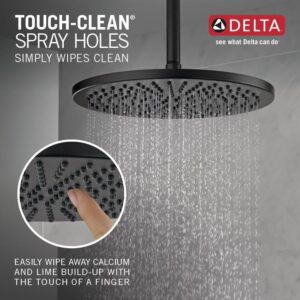 Delta Faucet Single-Spray Raincan Shower Head, Black Shower Head, Rainfall Shower Head, Round Shower Head, Metal Shower Head, 2.5 GPM Flow Rate, Matte Black 52158-BL25