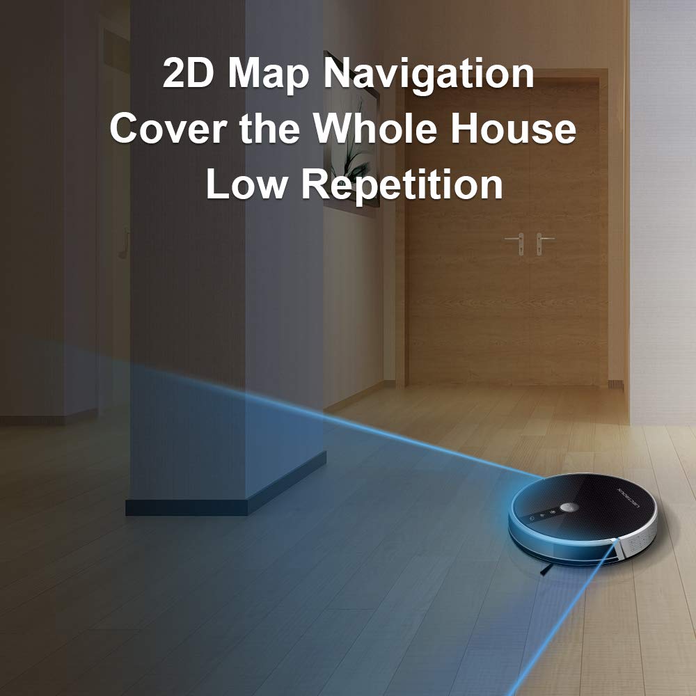 Liectroux C30B Robotic Vacuum Cleaner 2D Map Navigation, 3000Pa Suction, Smart Memory, Map Shown on WiFi App, 350ml Electric Water Tank, Wet Mopping