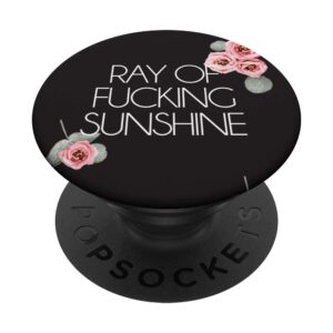 salty floral ray of fucking sunshine feminine pink popsockets popgrip: swappable grip for phones & tablets