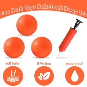 ENTHUR Bath Toy Fun Basketball Hoop & Balls Set for Boys and Girls Kid & Toddler Bath Toys Gift Set 3 Balls Included