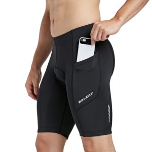 baleaf padded bike shorts for men cycling shorts padding pockets upf 50+ black l