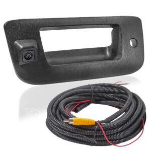 eway tailgate handle backup rear view camera for 2007-2013 chevrolet chevy silverado gmc sierra 1500 2500 3500 hd reverse back up camera rear tailgate latch handle with key hole, replaces# 22755305