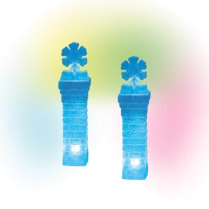 department 56 village cross product accessories ice castle corners lit figurine set, 4.08 inch, multicolor