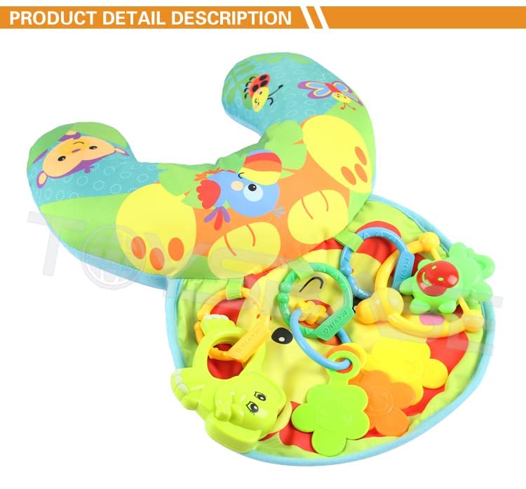 Chanys Tummy Time Toys & Pillow Set Adorable Essentials for Babies 0-6 Months - Perfect Baby Play Mat for Boys and Girls