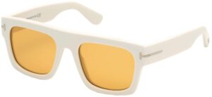 tom ford fausto ft 0711 ivory/brown 53/20/145 unisex sunglasses