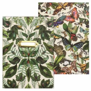 archive portico designs slim journal set collection bound notebooks, set of 2, botanical/butterflies