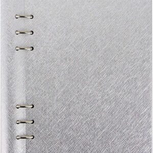 Filofax B145004 Refillable Saffiano Mettalic Clipbook, A5 Size, Silver