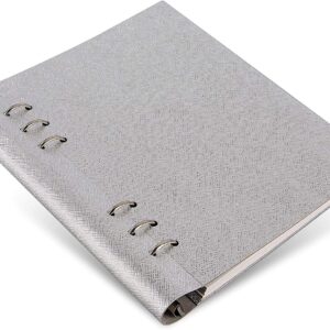 Filofax B145004 Refillable Saffiano Mettalic Clipbook, A5 Size, Silver