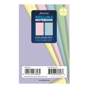 filofax b122019, notebook refill, pocket size, pastel colors, squared paper