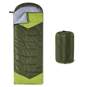 oaskys camping sleeping bag - 3 season warm & cool weather - summer spring fall lightweight waterproof for adults kids - camping gear equipment, traveling, and outdoors