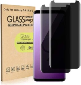 [2-pack] suker galaxy s9 privacy tempered glass anti-spy screen protector [3d curved] [case friendly] [9h hardness] for samsung galaxy s9 (5.8"), anti-scratch, bubble free