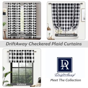 DriftAway Buffalo Plaid Check Curtains Blackout Room Darkening Thermal Insulated Black and White Buffalo Checkered Window Drapes for Farmhouse Bedroom Living Room Grommet Curtain 2 Panels 84 Inch Long