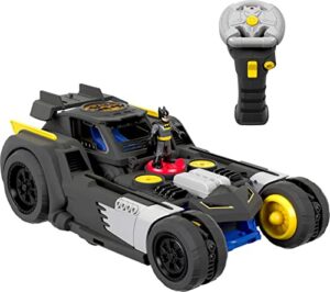 fisher-price imaginext dc super friends batman toy transforming batmobile rc car with lights & sounds for pretend play ages 3+ years