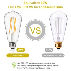 Ascher LED Edison Bulbs with 95+ CRI, 2700K