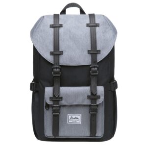 kaukko laptop outdoor backpack, traveling rucksack fits 15.6 inch laptop(5-7-black grey)