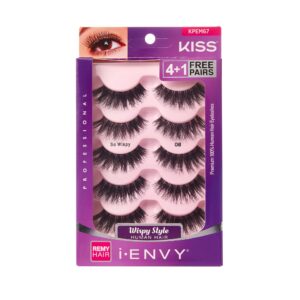 i-envy so wispy multi pack - made with premium natural hair, dramatic volume & curl, contact lens safe, reusable, natural look, 5 pairs (1 pack)