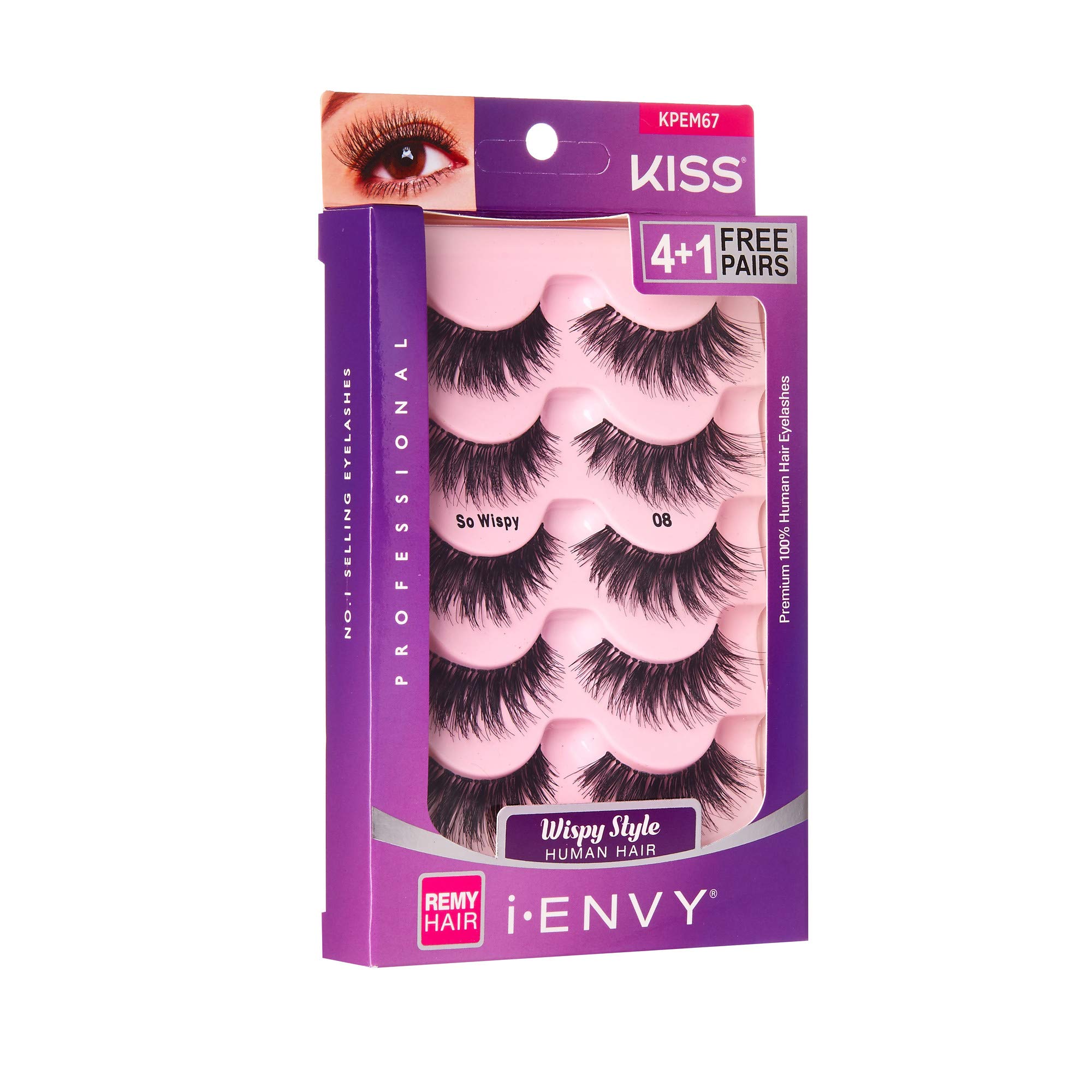 i-ENVY So Wispy Multi Pack - Made with Premium Natural Hair, Dramatic Volume & Curl, Contact Lens Safe, Reusable, Natural Look, 5 Pairs (1 Pack)