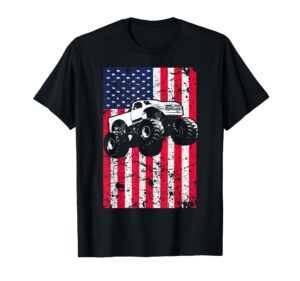 monster truck american flag racing usa patriotic t-shirt