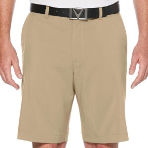 callaway men's solid golf short with active waistband, stretch fabric, upf 50 sun protection, extended sizes (sizes 30-56 big & tall), chinchilla, 40