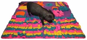 piggy poo and crew snuffle mat for dogs pigs rabbits or other small pets - made in usa - 36" x 36" - non-skid backing