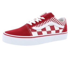 vans unisex old skool skateboarding shoes, racing red true white, 11.5 women/10 men