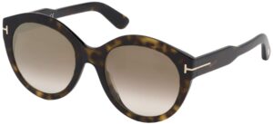 tom ford ft0661 52g dark havana rosanna round sunglasses lens category 2 lens m