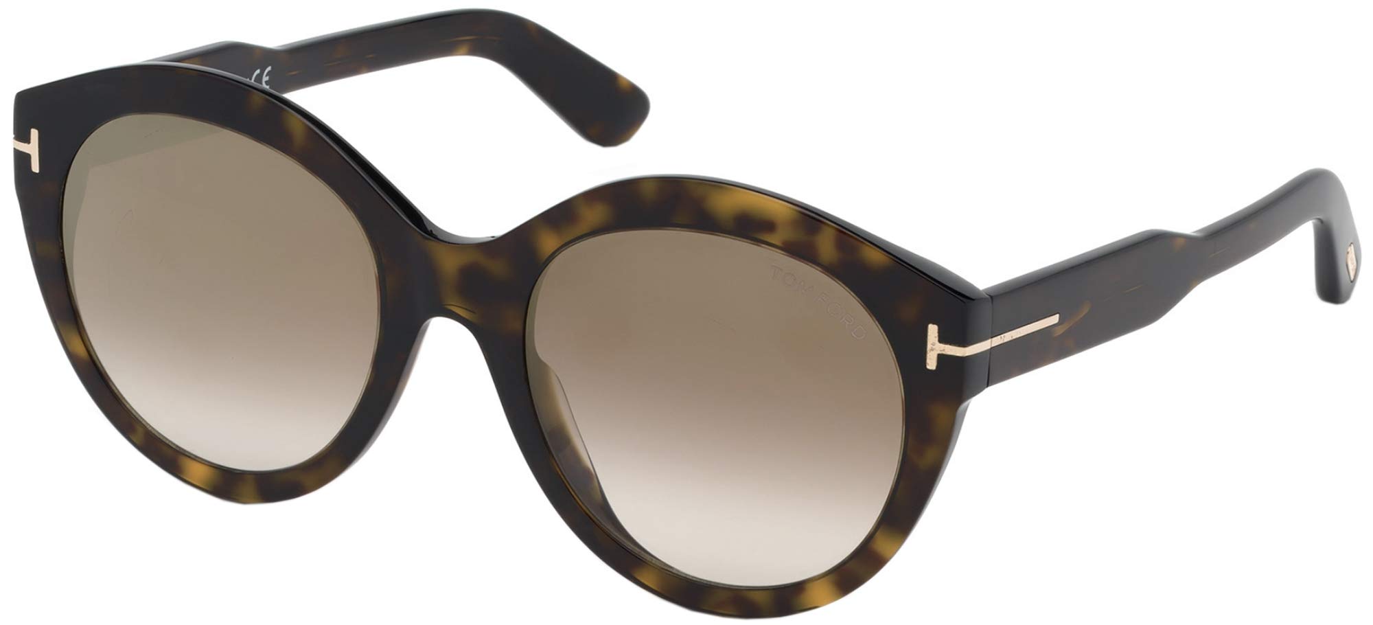 Tom Ford FT0661 52G Dark Havana Rosanna Round Sunglasses Lens Category 2 Lens M