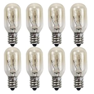 lxcom lighting t20 incandescent bulbs salt rock lamp bulb 15w microwave oven light bulbs 110v stoven bulbs e12 base appliance lamp warm white kitchen aid oven light bulb, 8 pack