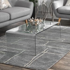 nuloom contemporary abstract vivian area rug, 5x8, grey