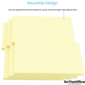 1InTheOffice Yellow Sticky Notes 3x5 Unlined, Self Stick Note Pads,100-Sheet, 18/Pack