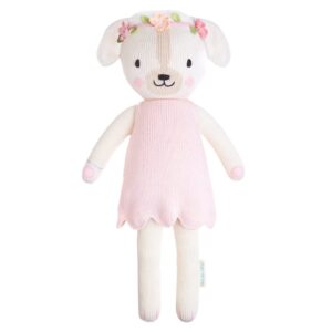 cuddle + kind charlotte the dog regular 20" hand-knit doll – 1 doll = 10 meals, fair trade, heirloom quality, handcrafted in peru, 100% cotton yarn