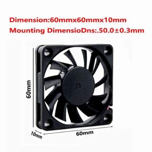 GDSTIME 24V 60mm Fan 60x60x10mm Dc Brushless Computer Case Fan 2Pin