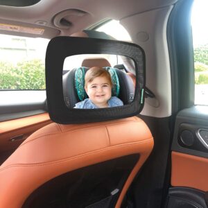 Little Chicks Rear Facing Baby Easy View Safety Mirror - Car Mirror for Baby and Toddlers with Clear Wide View - Essential Car Seat Mirror for Safety and Convenience