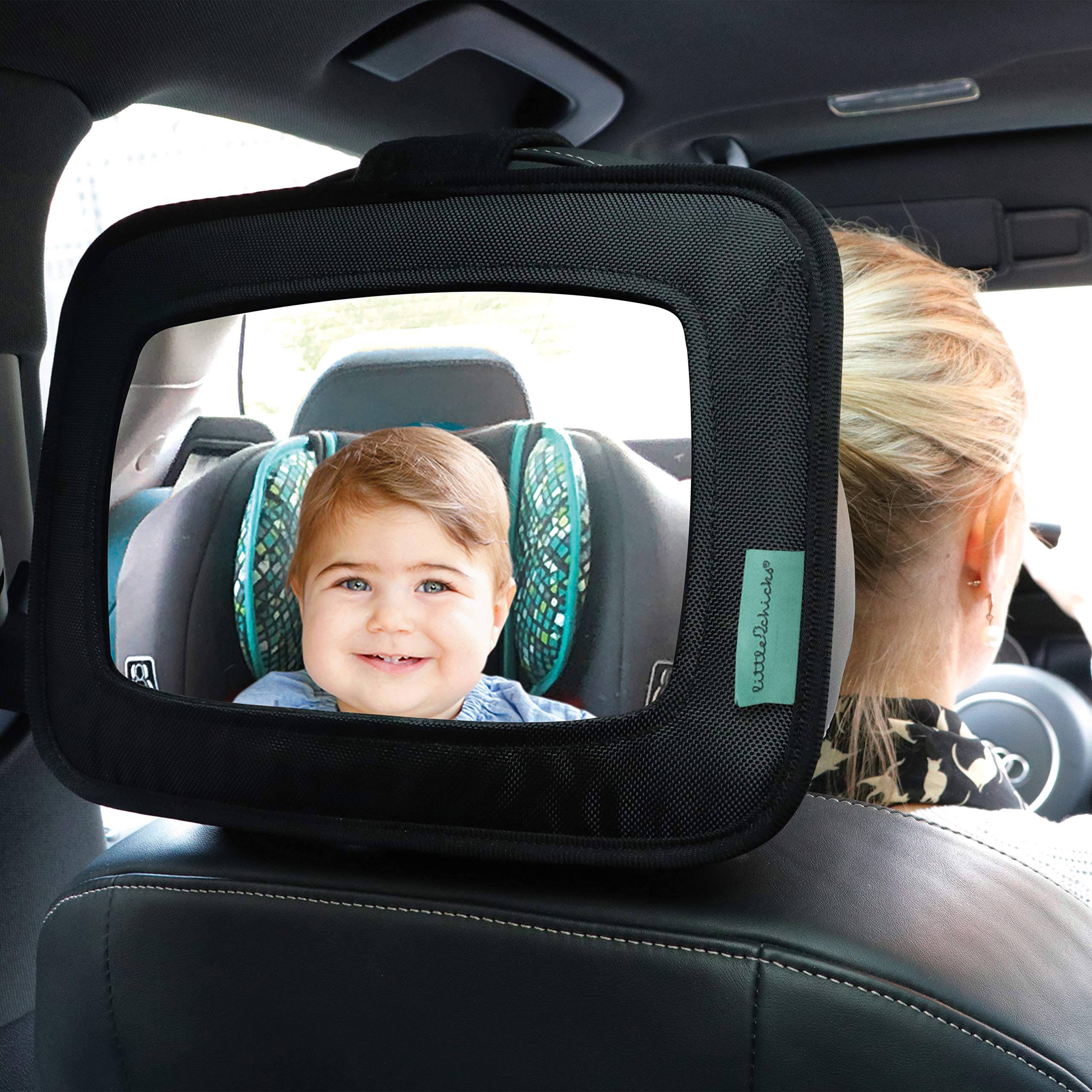 Little Chicks Rear Facing Baby Easy View Safety Mirror - Car Mirror for Baby and Toddlers with Clear Wide View - Essential Car Seat Mirror for Safety and Convenience