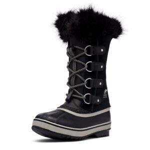 sorel youth unisex youth joan of arctic waterproof boots - black, dove - size 4