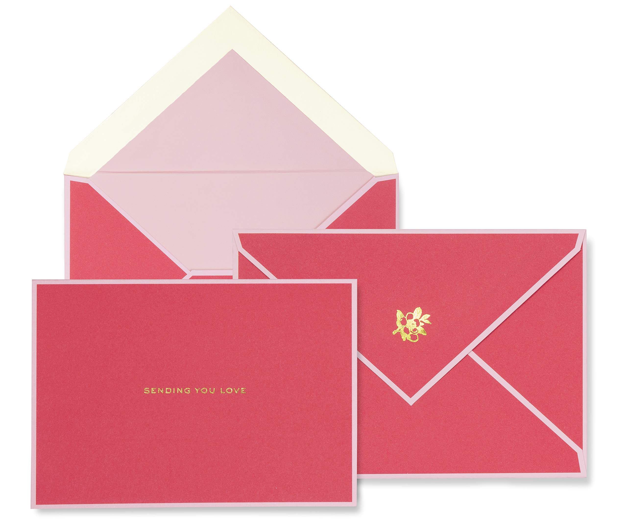 Kate Spade New York All Occasion Card Set of 15 with Blank Interior and Lined Envelopes, Colorblock